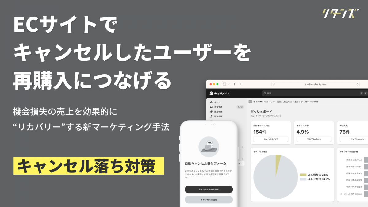 EC運営の支援など行うリターンズ、キャンセル後の再購入率を後押しするShopify向けツール提供開始|ECzine（イーシージン）