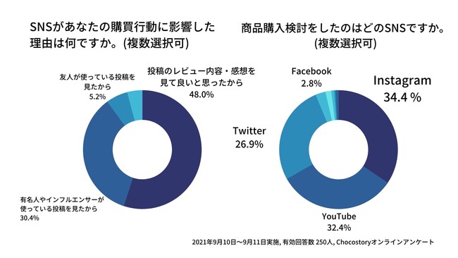 48％はSNSのレビュー内容・感想が購買行動に影響 有名人などからの影響も／Chocostory調査|ECzine（イーシージン）